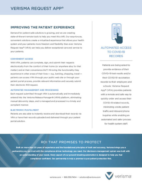Verisma Request App | Verisma